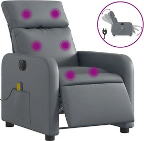 Elektrické masážní polohovací křeslo šedé umělá kůže 3206745