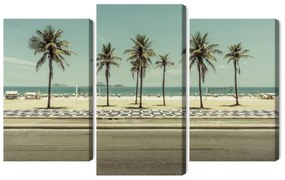 Vícedílný obraz Palmy Na Pláži Ipanema V Rio De Janeiru Nedostatek Nedostatek Plátno Canvas 120x80
