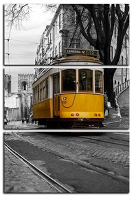 Obraz na plátně - Historická tramvaj v centru Lisabonu - obdélník 7116B (120x80 cm)