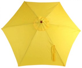 Slunečník Florida Ø 3m - polyester/dřevo - žlutý