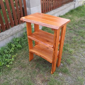 KULHÁNEK Rustikální odkládací stolek do pergoly Odstín nátěru: lazura - palisandr