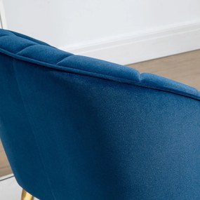 HOMCOM křeslo lounge chair čalouněné křeslo se sametovým vzhledem, polohovací křeslo, křeslo s ocelovými nohami, křeslo pro líčení, tmavě modré, 65 x…
