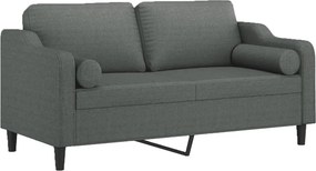 2místná pohovka s polštáři tmavě šedá 140 cm textil 3200846