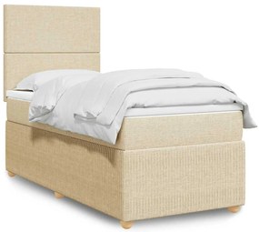 Box spring postel s matrací krémová 90x200 cm textil 3294237