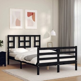 vidaXL Rám postele s čelem 120 x 200 cm masivní dřevo [3193920] Barva: Černá