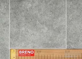 Breno PVC PLAZA Kent 968M - šedá dlažba, šíře 100 cm