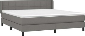 Box spring postel s matrací tmavě šedá 160x200 cm textil 3129722