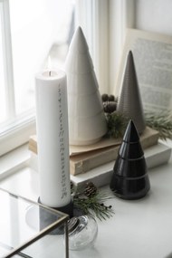 Ib Laursen Kovový svícen Pillar Candle, černá barva, kov