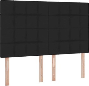Postel s úložným prostorem a matrací Černá 140 x 190 cm textil 3371780
