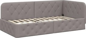 Rohový rám postele Taupe 100 x 200 cm textil 3394058