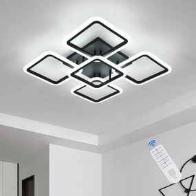 Ściemnialna Lampa Sufitowa Plafon Led Zyrandol Czarna Do Salonu Pilot 57W