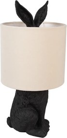 Černá stolní lampa králík s bílým stínidlem Rabbi - Ø 20*43 cm