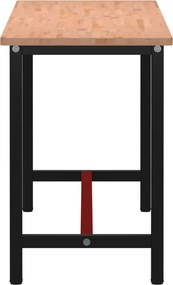 Pracovní stůl 180 x 55 x 81,5 cm masivní bukové dřevo a kov 3188906