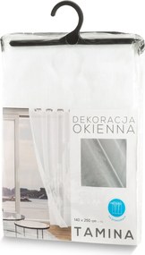 ZÁCLONA NA KROUŽCÍCH TAMINA 140X250 CM BÍLÁ