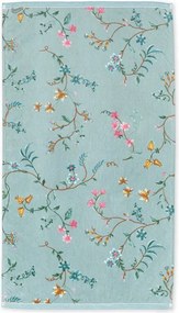 Pip Studio ručníky z bavlněného froté Les Fleurs, modré (Luxusní ručníky z bavlněného froté v designu Les Fleurs v modré barvě)