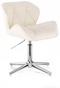 LuxuryForm DESIGN Otočná židle MILANO na stříbrném kříži - krémová