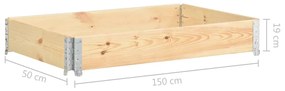 Vyvýšený záhon 50 x 150 cm masivní borové dřevo - Default Title