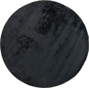 HU Kulatý černý koberec Plush Deluxe Rozměr: 60x60 cm