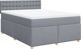 Box spring postel s matrací světle šedá 140 x 200 cm textil 3286717