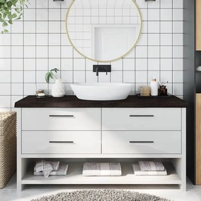 Koupelnová deska tmavě hnědá 160x60x(2-6) cm ošetřený masivní 3156256