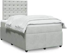 Box spring postel s matrací světle šedá 120 x 200 cm samet 3294622