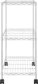 3patrový úložný regál na kolečkách 60 x 35 x 81 cm chrom 150 kg 324625