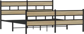 Kovový rám postele bez matrace dub sonoma 193 x 203 cm 3308474