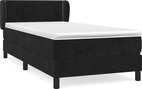vidaXL Box spring postel s matrací 90x200 cm samet [3127413] Barva: Černá