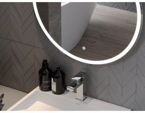 Mexen Gobi, LED kulaté koupelnové zrcadlo s podsvícením 100 cm, 6000K, ochrana proti zamlžování, 9801-100-100-611-00