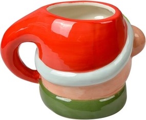 Keramický hrnek medvídek s červenou čepicí - 15*10*11 cm / 500ml