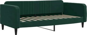 Válenda s matrací tmavě zelená 90 x 200 cm samet 3197041