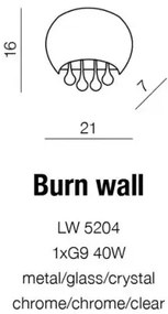 Designové nástěnné svítidlo Burn