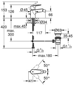 GROHE 23345001 - Bidetová baterie START EDGE lesklý chrom