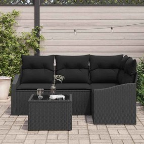 Set pohovek 5 ks Černá polyratan 3346713