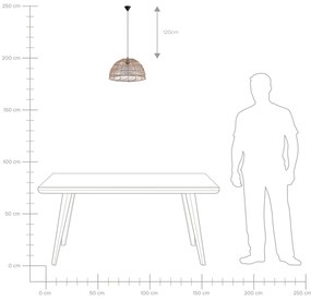 Závěsná ratanová lampa v přírodní barvě SELENGE Beliani