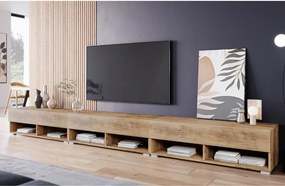 Široká RTV skříňka 300 cm kaštan Lowboard A (LOWA300XX + LED)