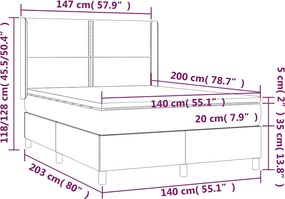 Box spring postel s matrací černá 140x200 cm textil 3131355