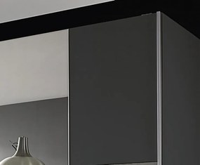 Šatní skříň Prenzlau, 218 cm, tmavá šedá/šedý beton