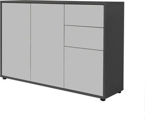 XXXLutz KOMODA, antracitová, bílá, 105,5/73/33 cm MID.YOU - Široké komody - 001067012603