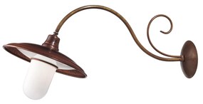 Il Fanale 220.26.ORB Barchessa, nástěnné svítidlo v country stylu s bílým sklem, 1x15W LED E27, prům.33cm