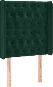 Box spring postel s matrací a LED tmavě zelená 80x200 cm samet 3139712