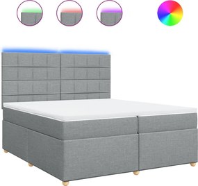 Box spring postel s matrací světle šedá 200 x 200 cm textil 3293687