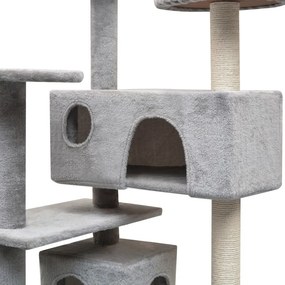 Škrabadlo pro kočky se sisalovými sloupky 125 cm šedá 170475
