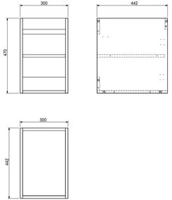 Mexen Box-A, závěsná skříňka 30 cm, bílá matná, 91AX1-0300-470-1-01
