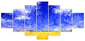 Obraz - Olejomalba, Zlaté pole (210x100 cm)