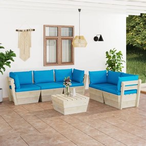 vidaXL 6dílná zahradní sedací souprava z palet + podušky smrkové dřevo [3063520] Barva: krémová