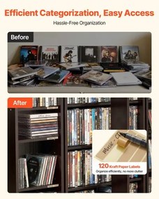 Úložná skříňka na média, 4patrový organizér na DVD VEVOR – 610 × 368 × 846 mm