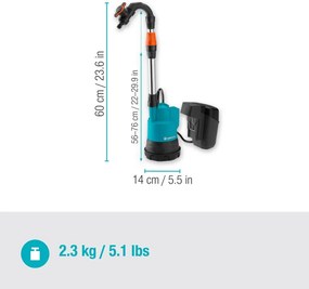 Aku čerpadlo do sudu Gardena 2000/2 18V P4A (včetně baterie a nabíječky) - SKLADEM !