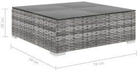vidaXL Marketos 5dílná zahradní sedací souprava s poduškami polyratan šedá