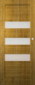 posuvné interiérové dveře do pouzdra SANTIAGO model 6 Průchozí rozměr: 70 x 197 cm, Orientace dveří: Levé dveře, Dekor: Dub riviera